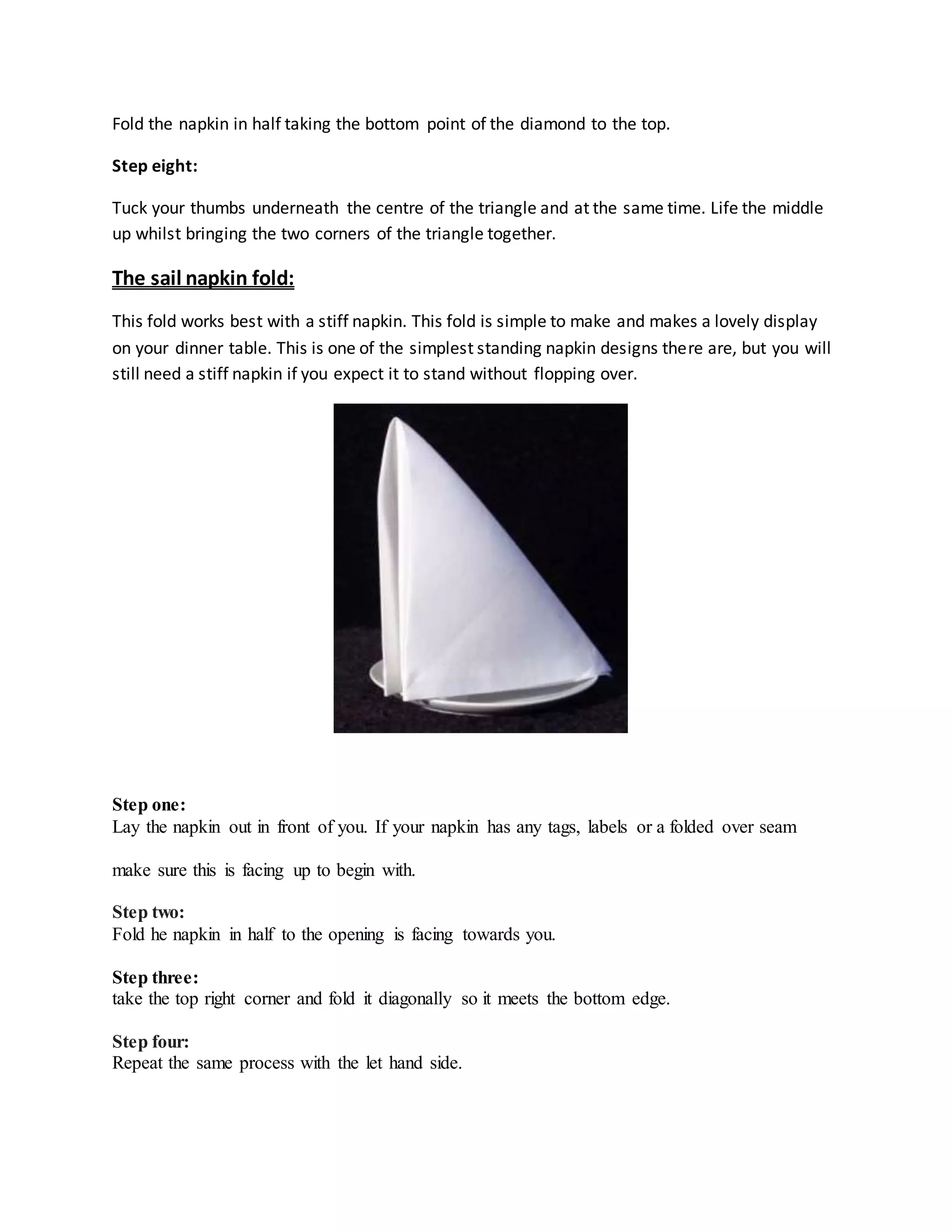 Types of napkins | DOCX