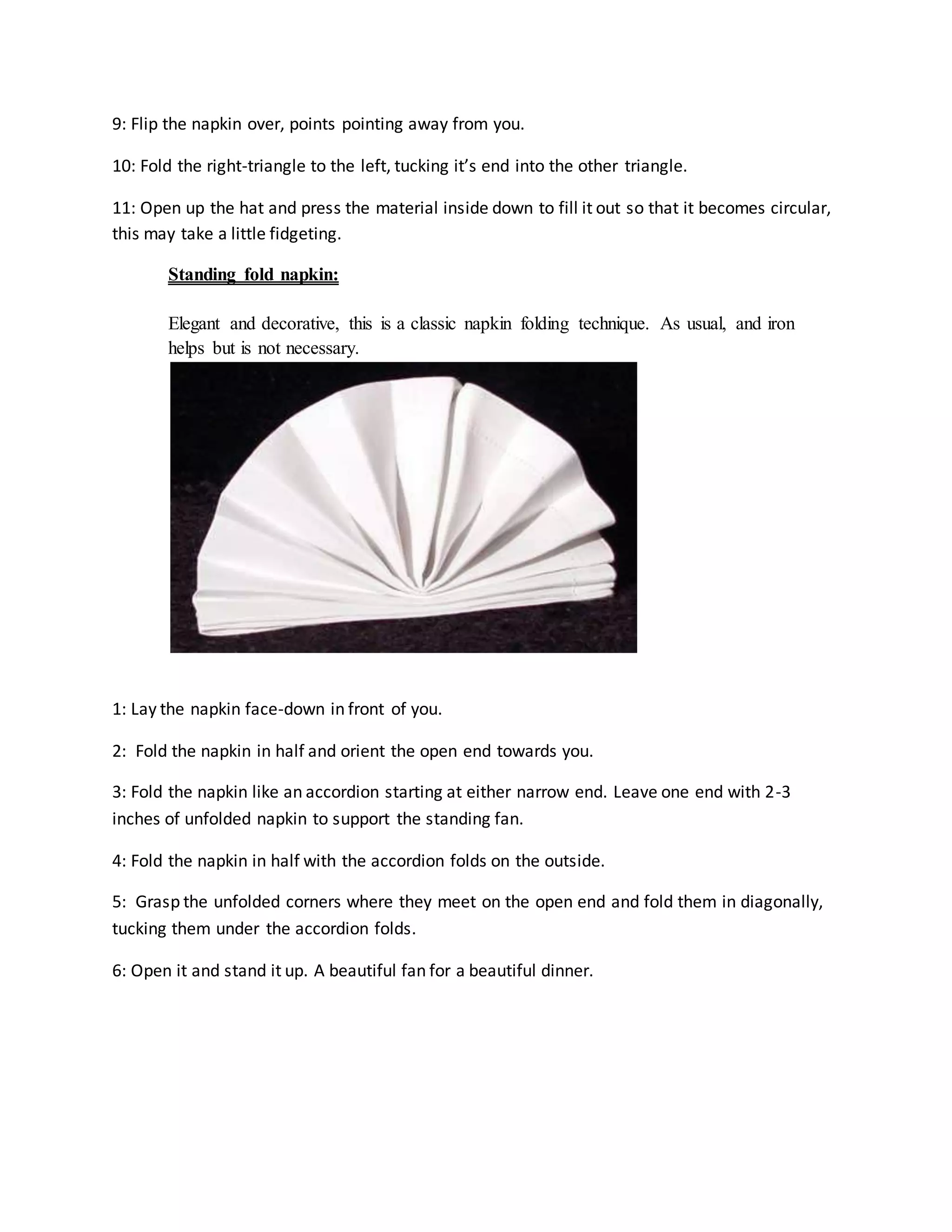 Types of napkins | DOCX