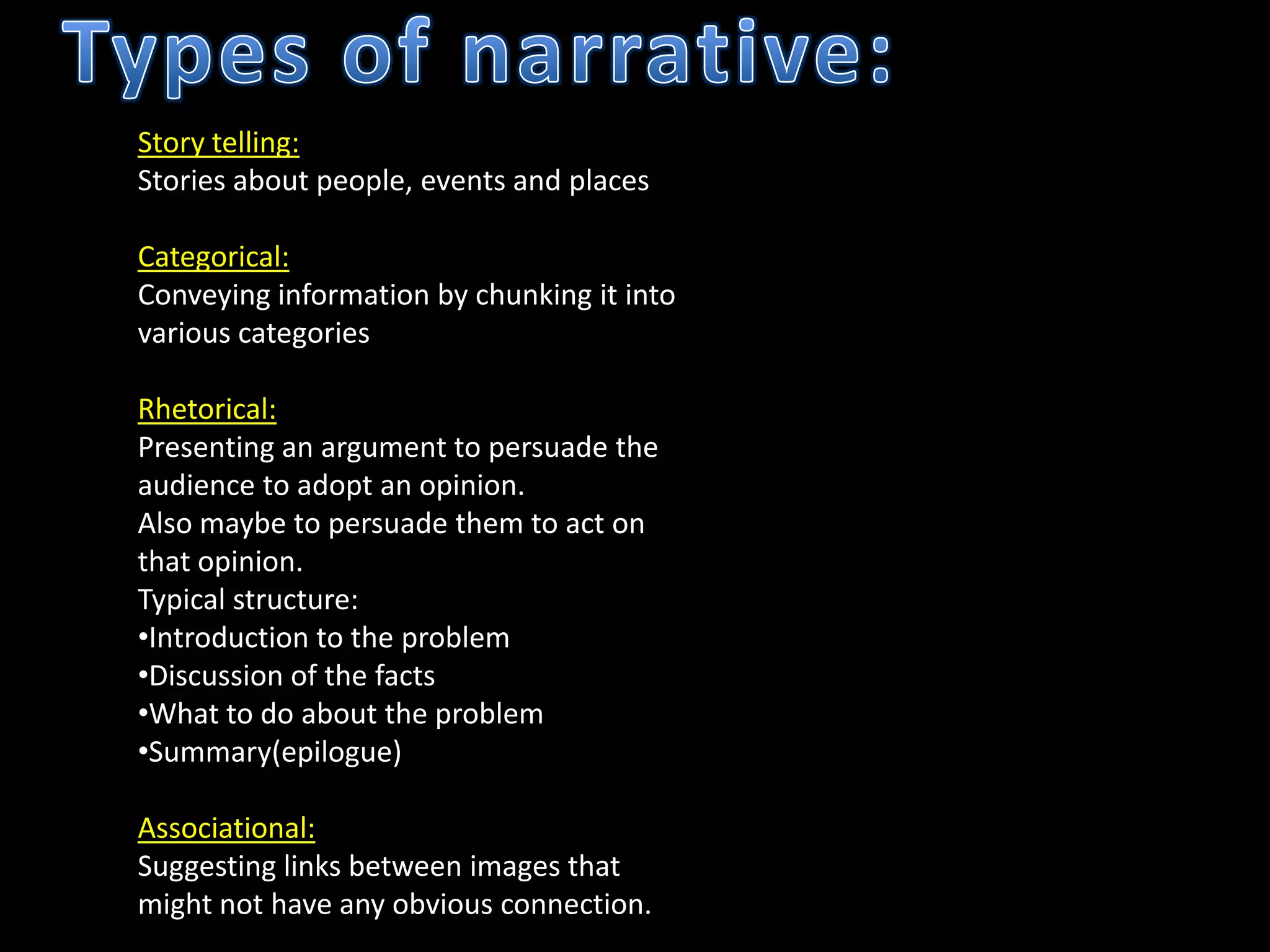 Types of narrative | PPTX