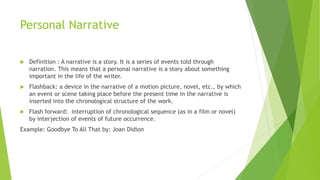 Types of narrative unit 12.1 | PPTX