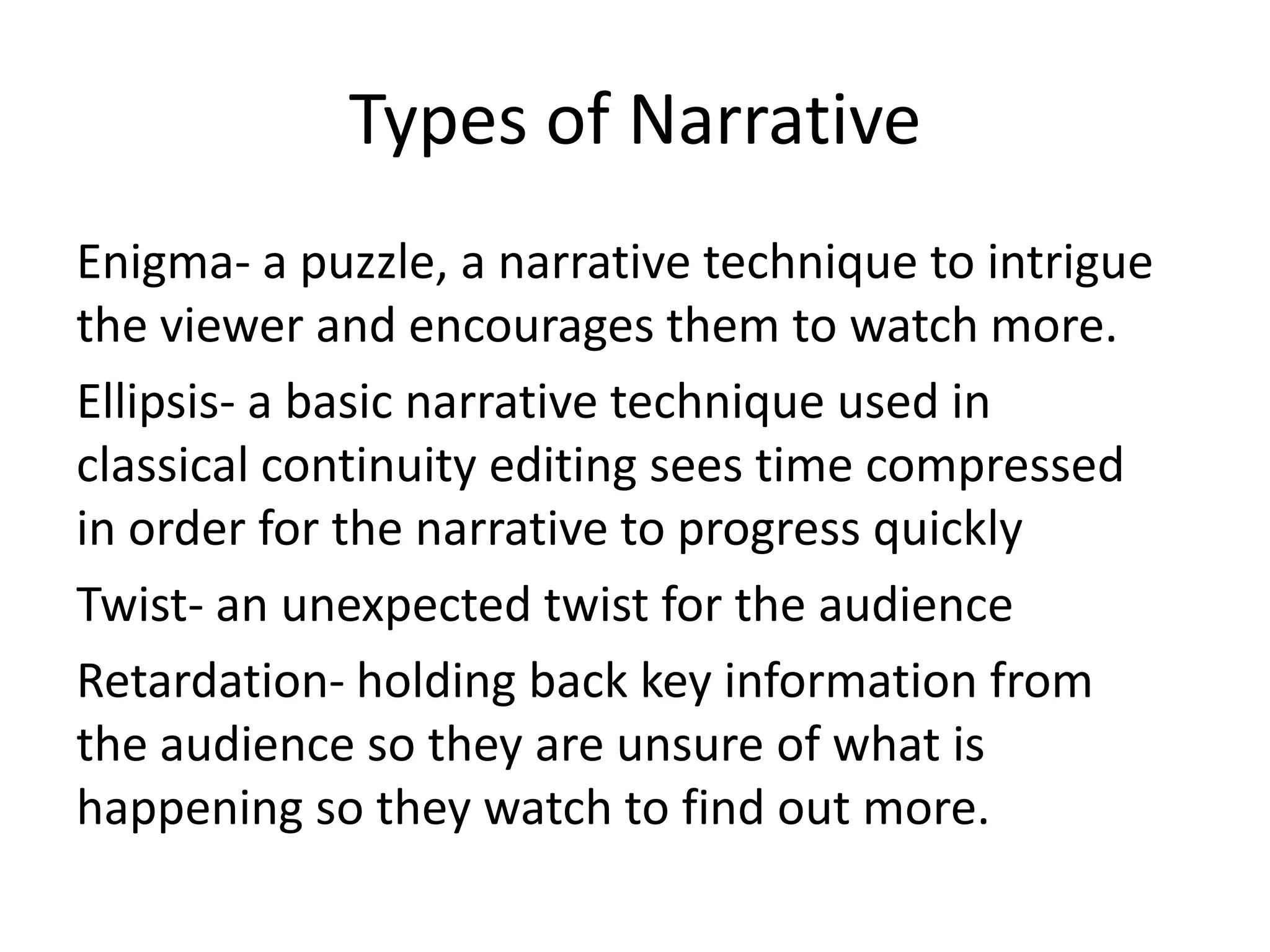 Types of narratives | PPTX | Documentary | Genres