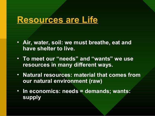 Types of natural resources
