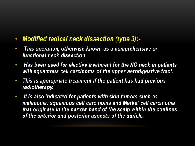 Types of neck dissection