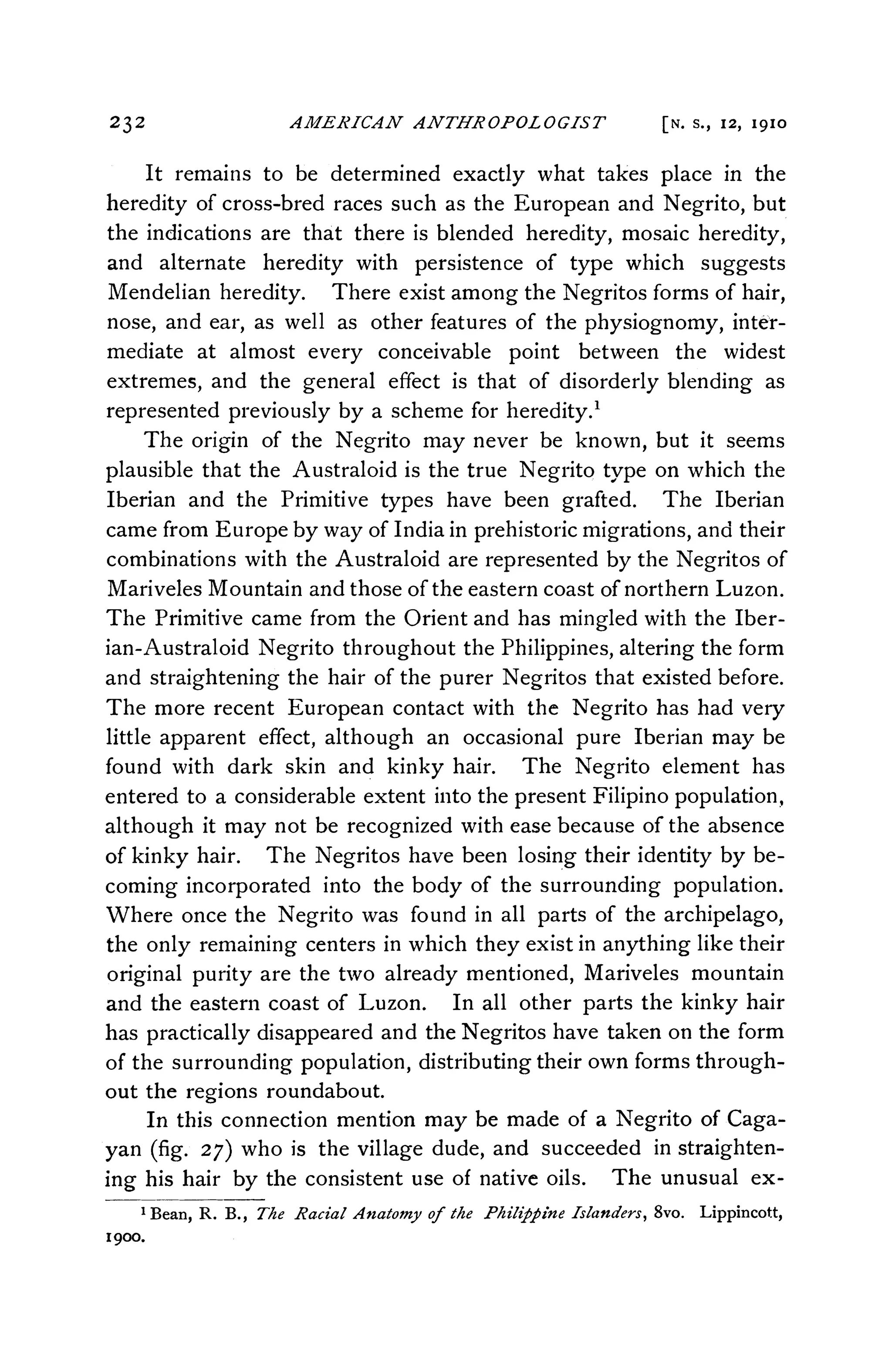 Types of negritos in the philippine islands by bean | PDF