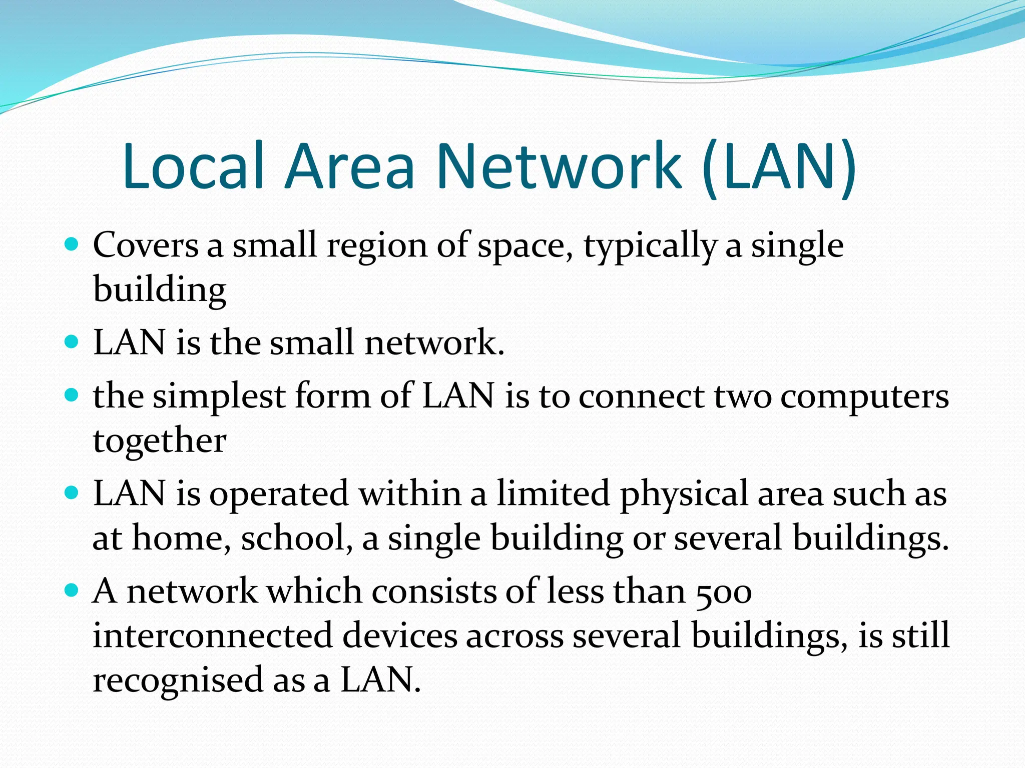 Types of network.pptx , unique role of lan wan and man | PPT