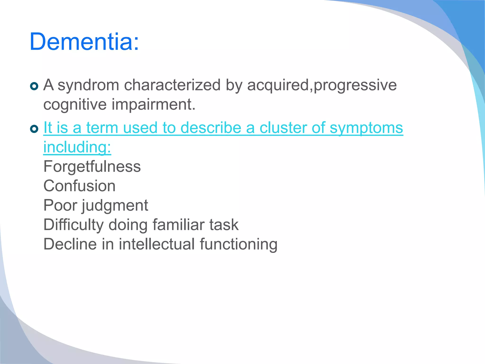 Types of neurocognitive disorder | PPTX