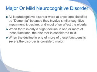 Types of neurocognitive disorder | PPT