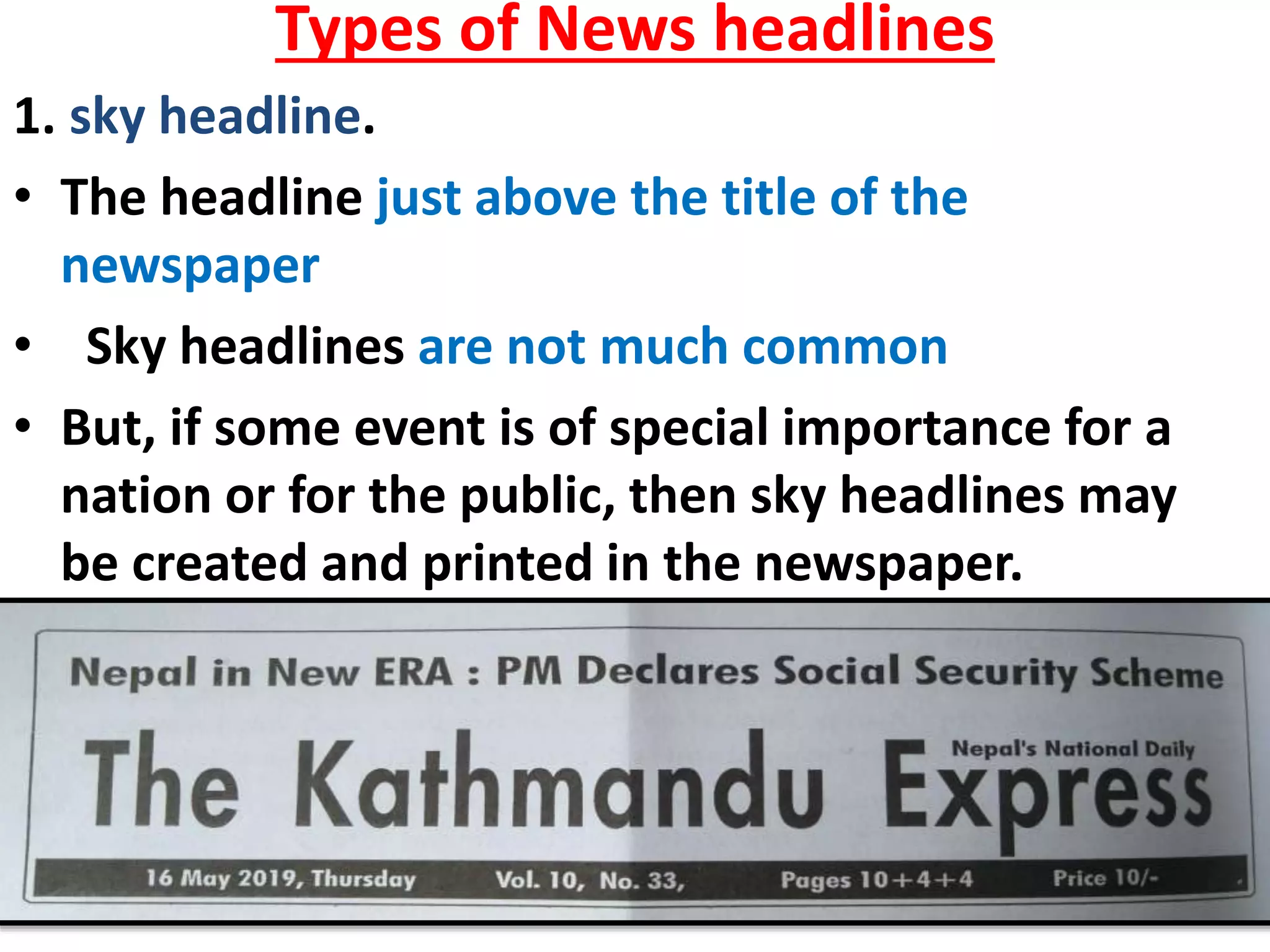 Types of news headlines | PPTX