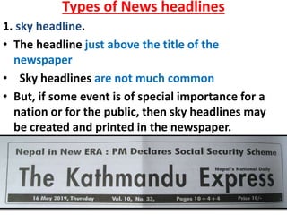 Types of news headlines | PPTX