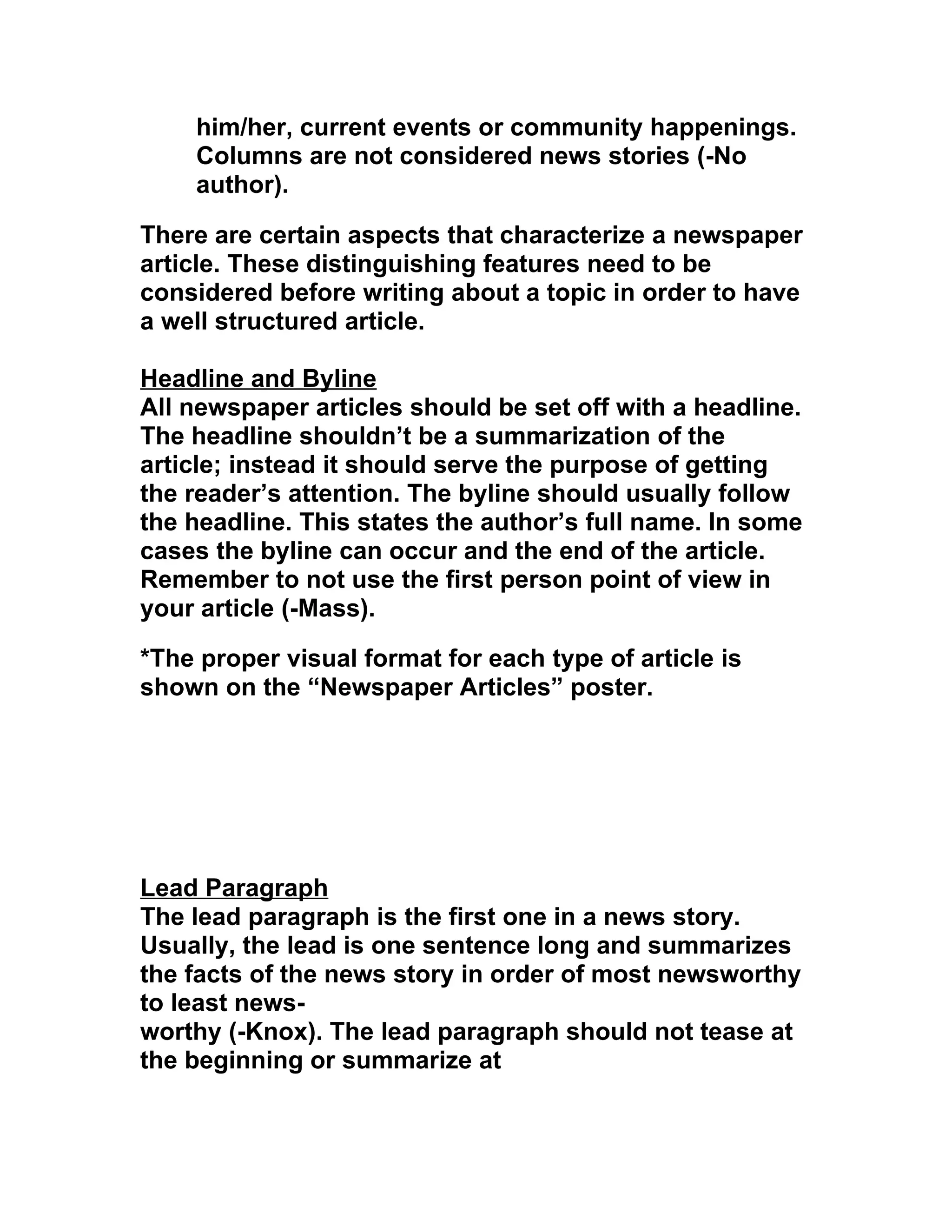 Types of newspaper articles (1) | DOC