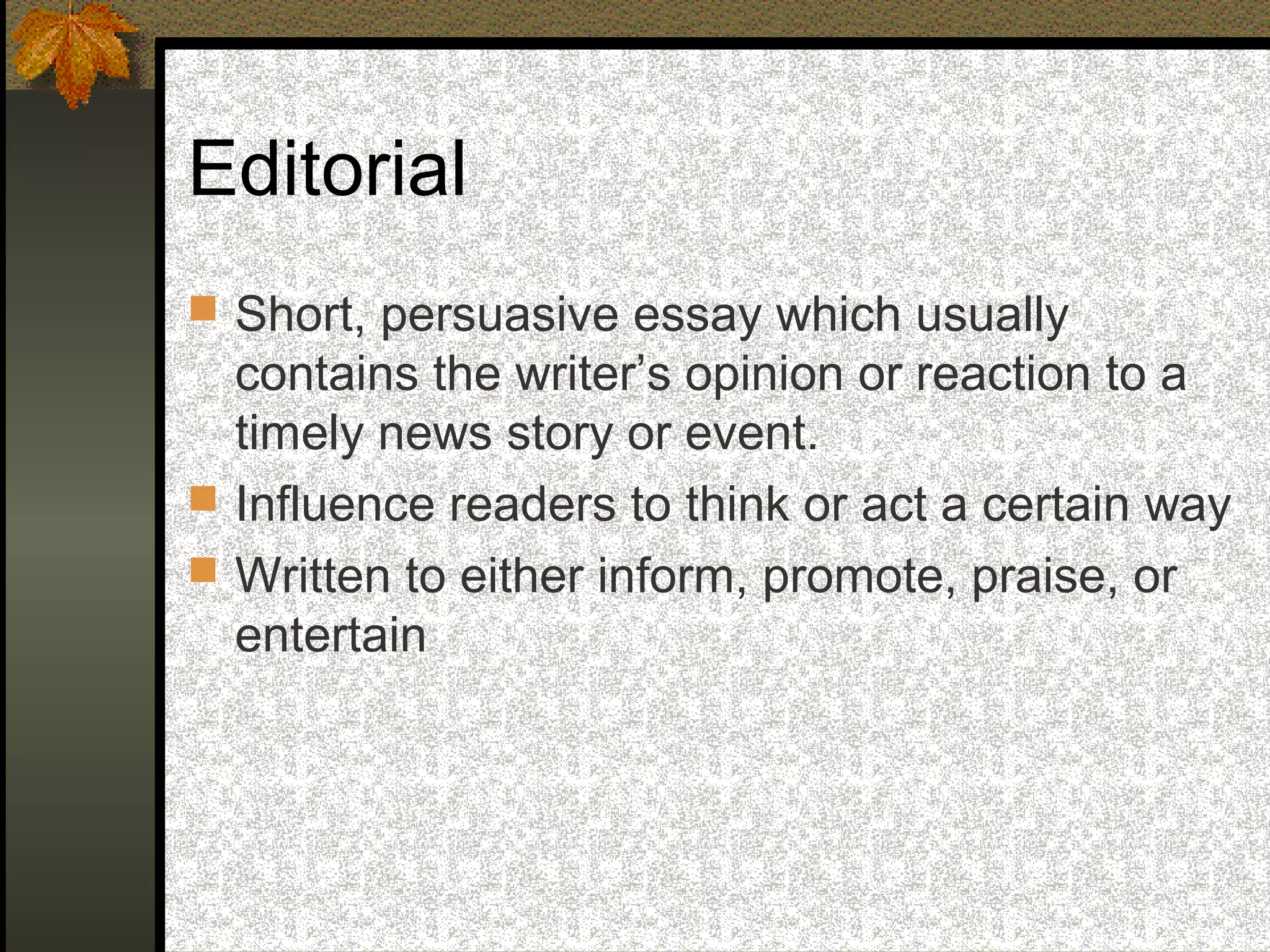 Types of news stories | PPT