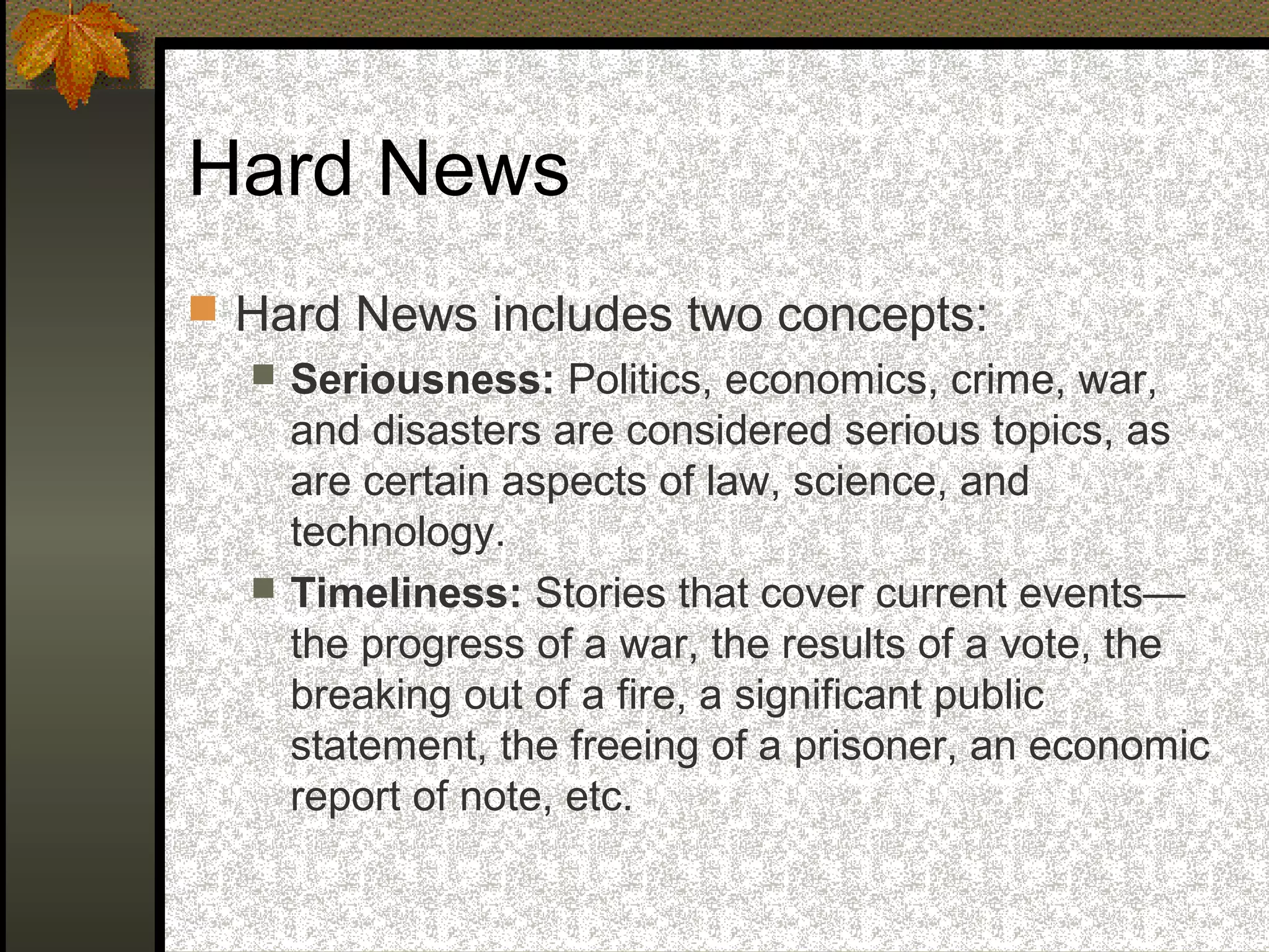 Types of news stories | PPT