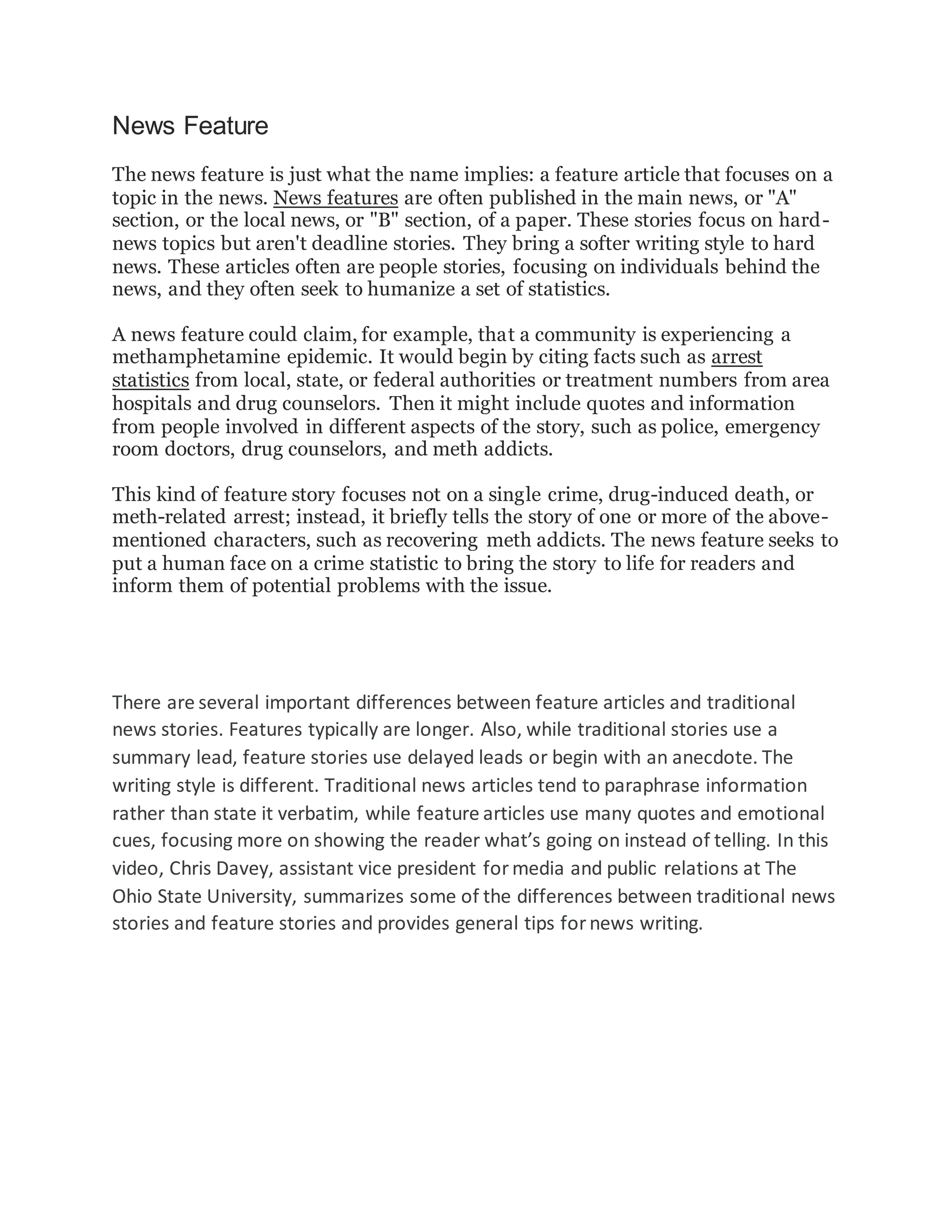 Types of news stories | DOCX