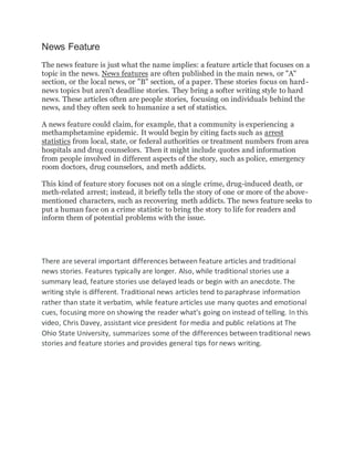 Types of news stories | DOCX