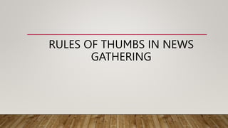 TYPES OF NEWS STORIES in Campus Journalism | PPTX