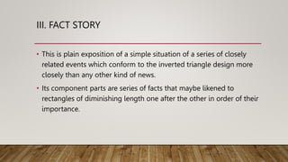 TYPES OF NEWS STORIES in Campus Journalism | PPTX