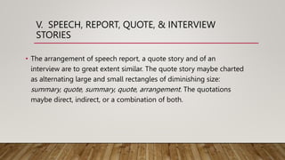 TYPES OF NEWS STORIES in Campus Journalism | PPTX