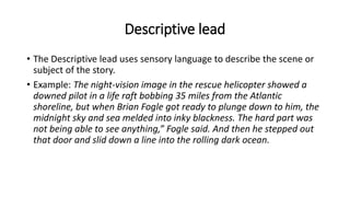 Types of news story leads | PPTX