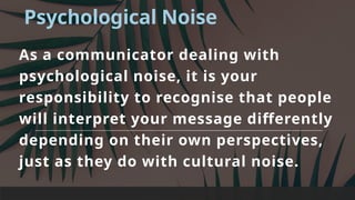 Types of Noise in Oral Communication in Context | PPTX
