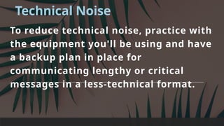 Types of Noise in Oral Communication in Context | PPTX