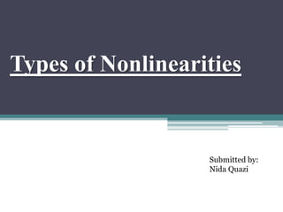 Types of nonlinearities | PPTX