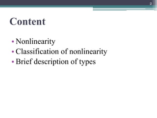 Types of nonlinearities | PPTX