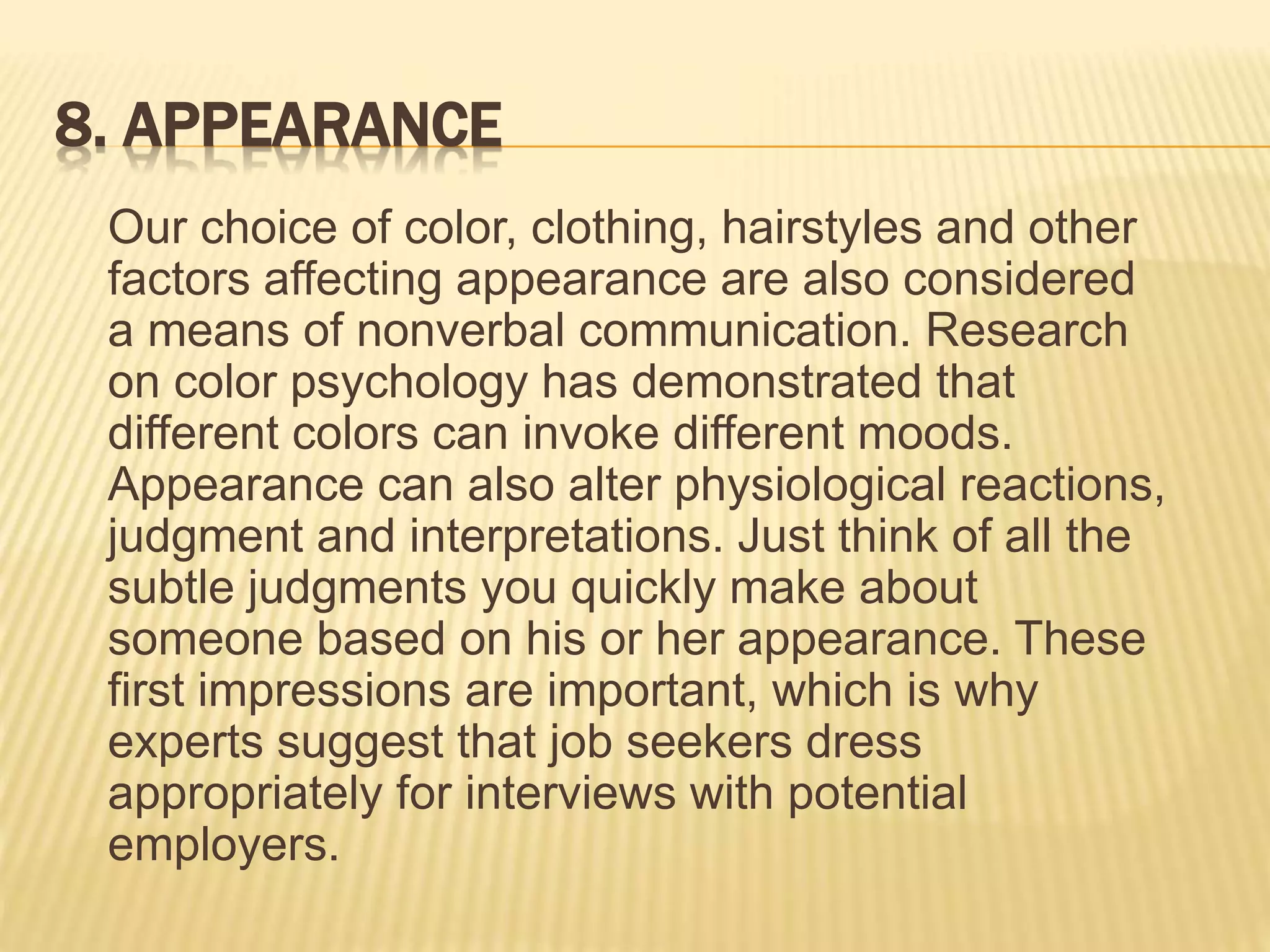 Types of nonverbal communication | PPTX