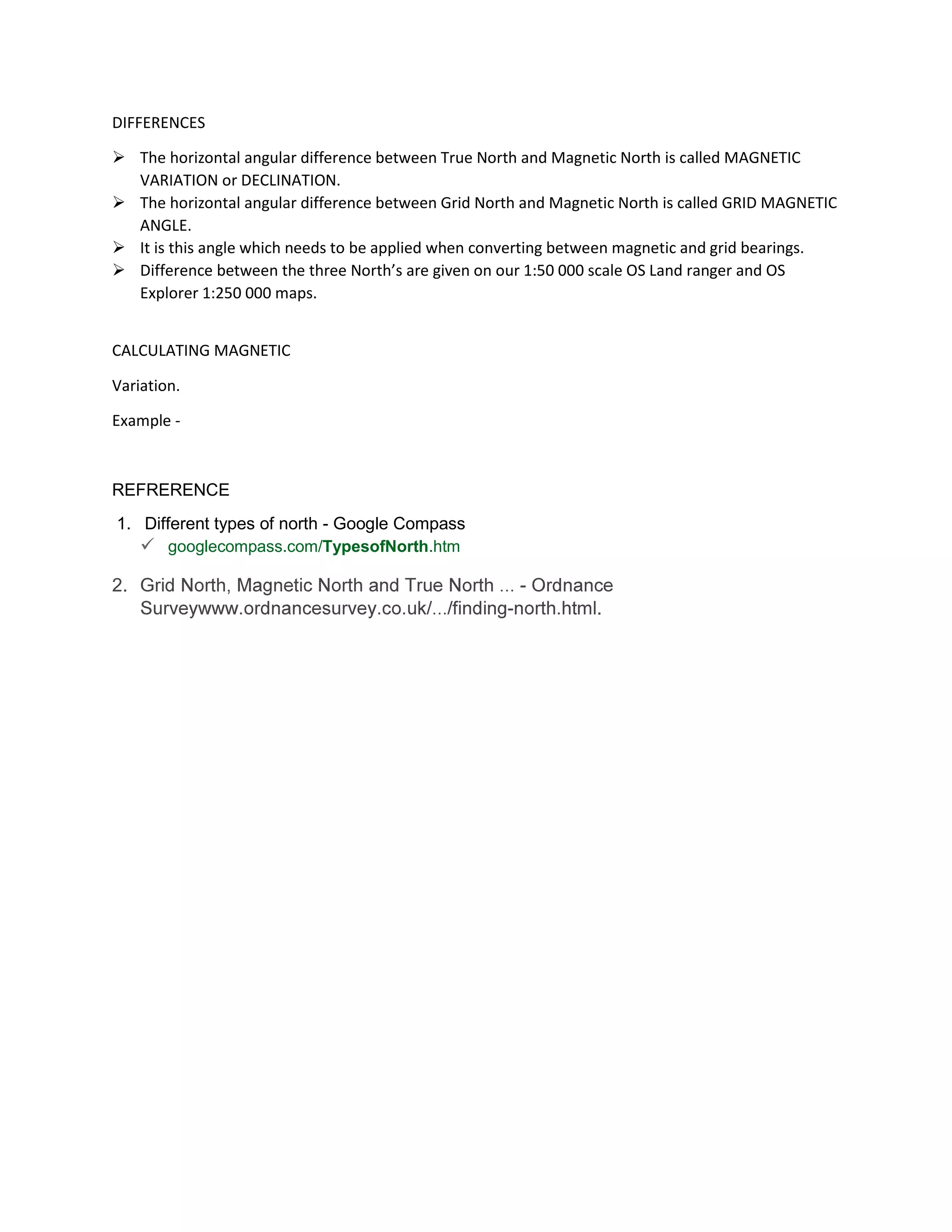 Types of north surveing | DOCX