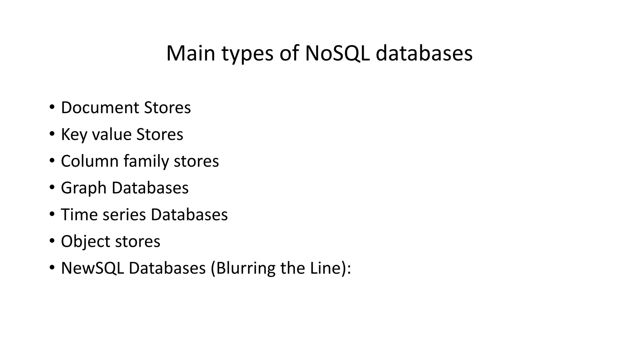 TYPES OF NO SQL DATABASES.pptx | Databases | Computer Software and Applications