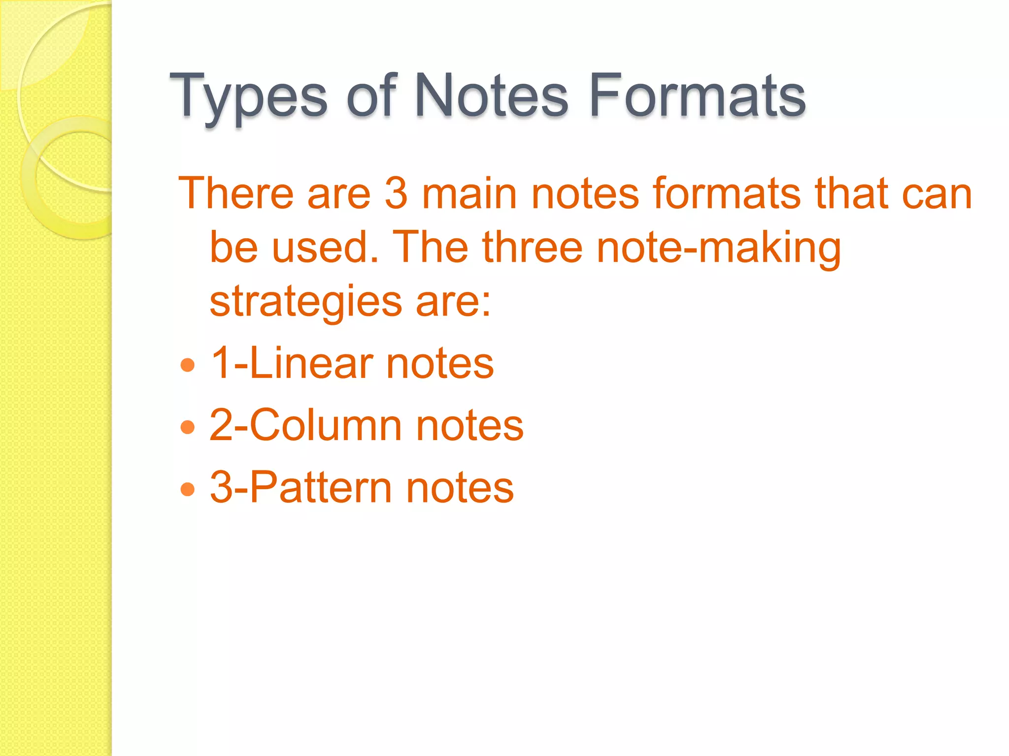 Types of notes | PPTX