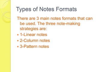 Types of notes | PPTX