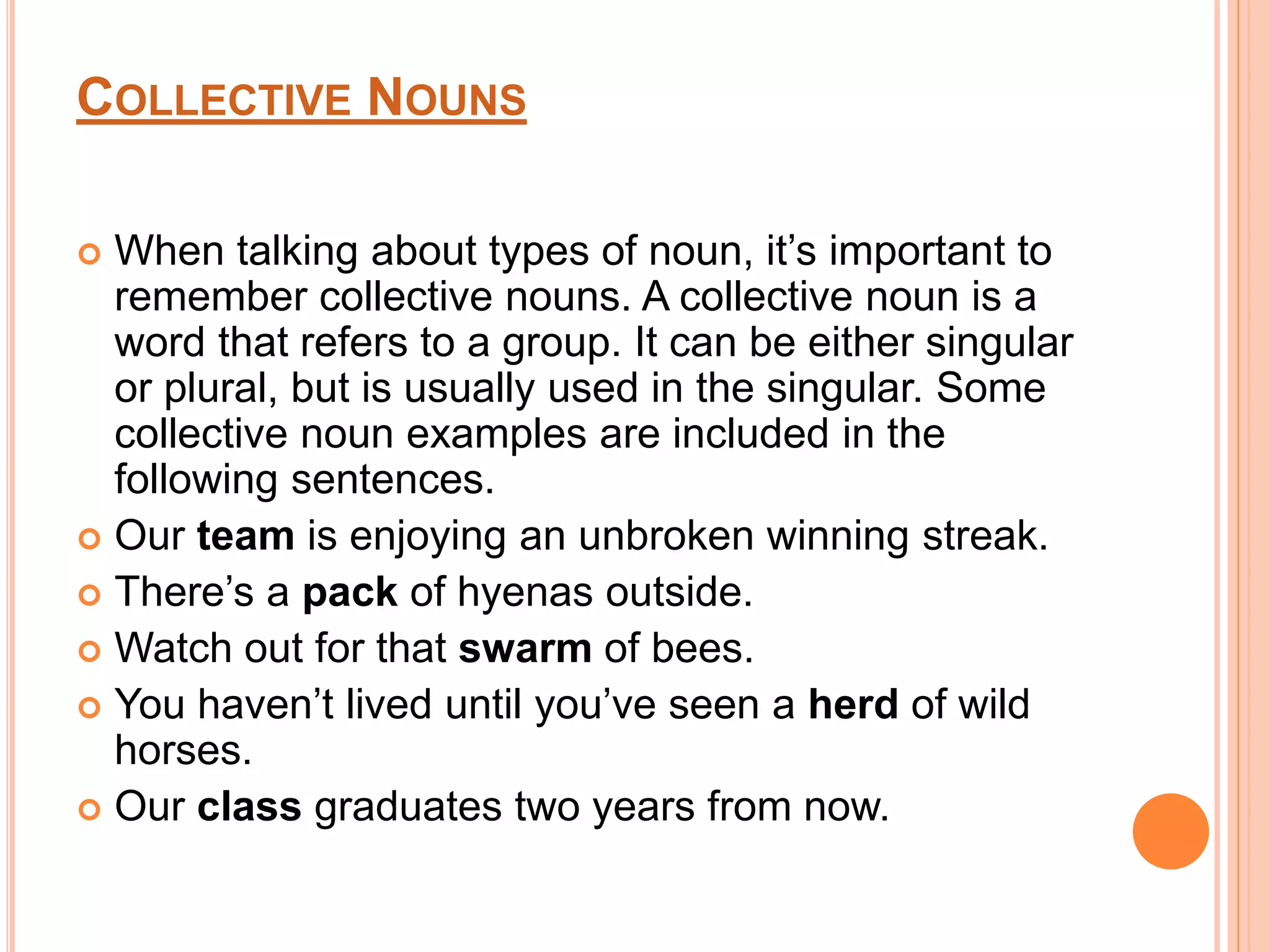 Types of nouns and pronouns in english | PPTX