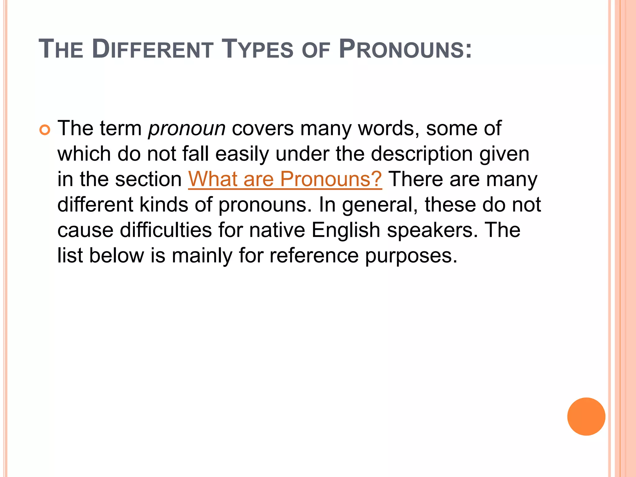 Types of nouns and pronouns in english | PPTX