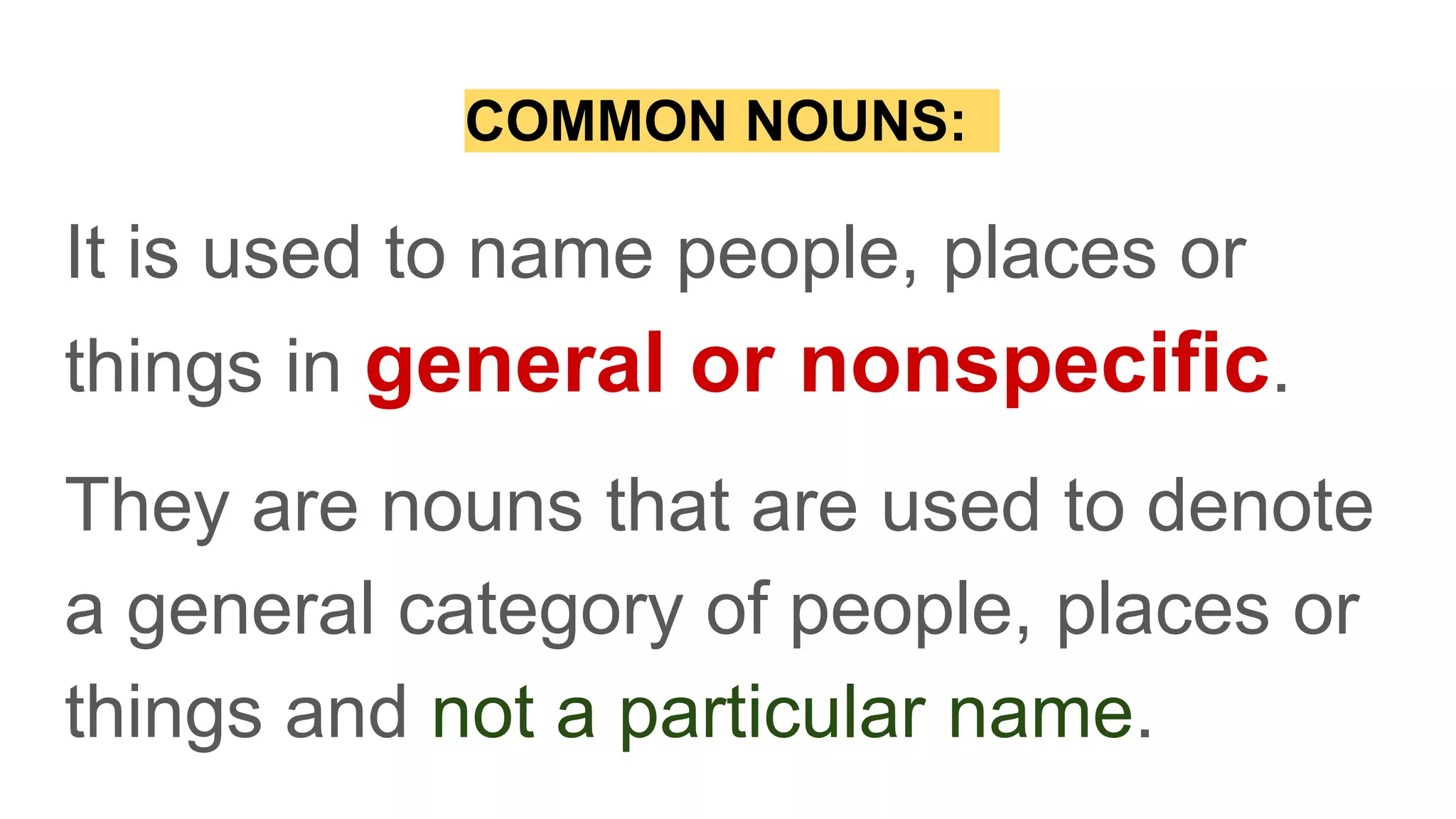 Types of nouns part 2 common and proper noun | PPTX