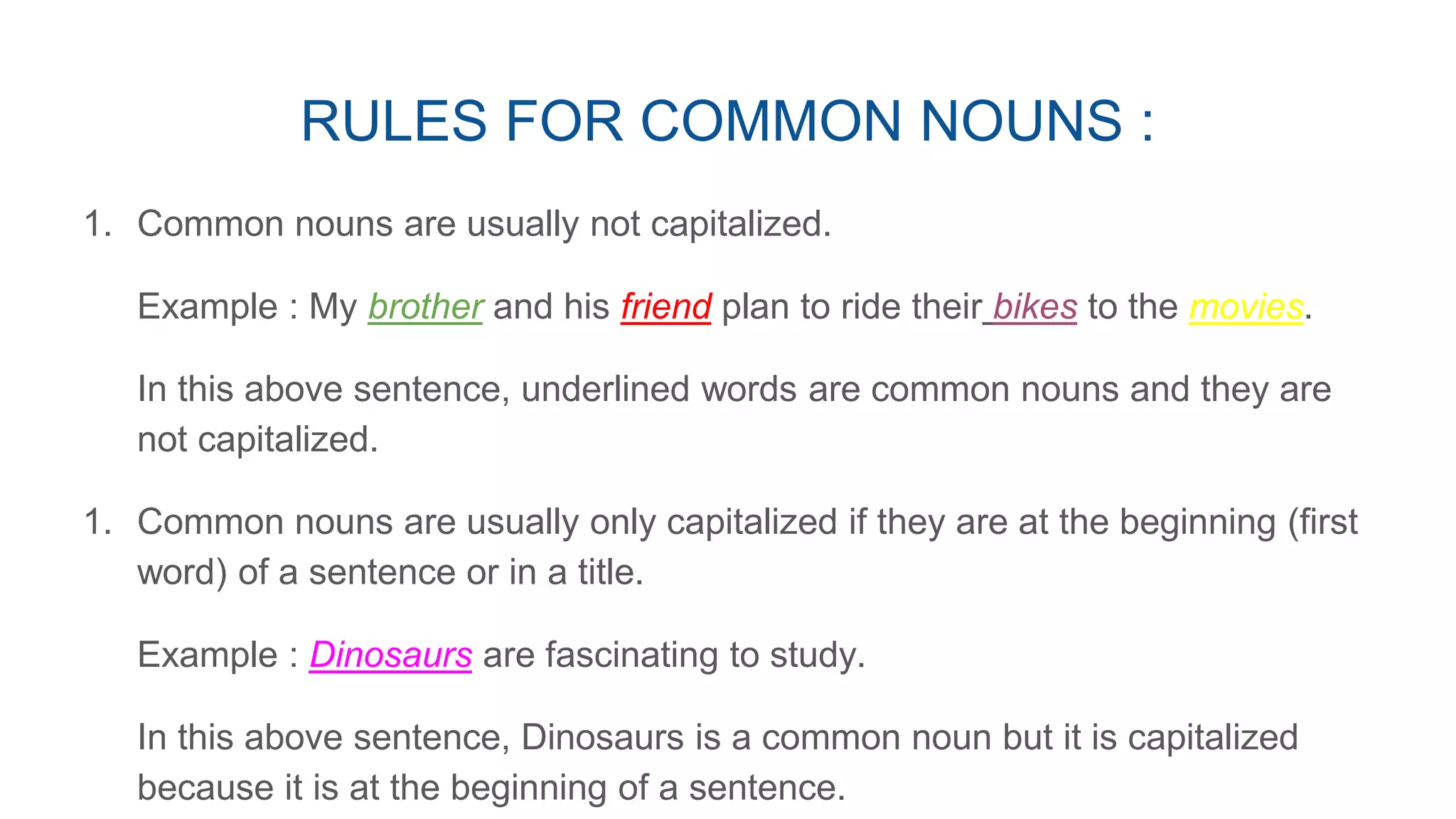 Types of nouns part 2 common and proper noun | PPTX