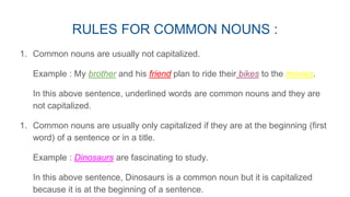 Types of nouns part 2 common and proper noun | PPTX