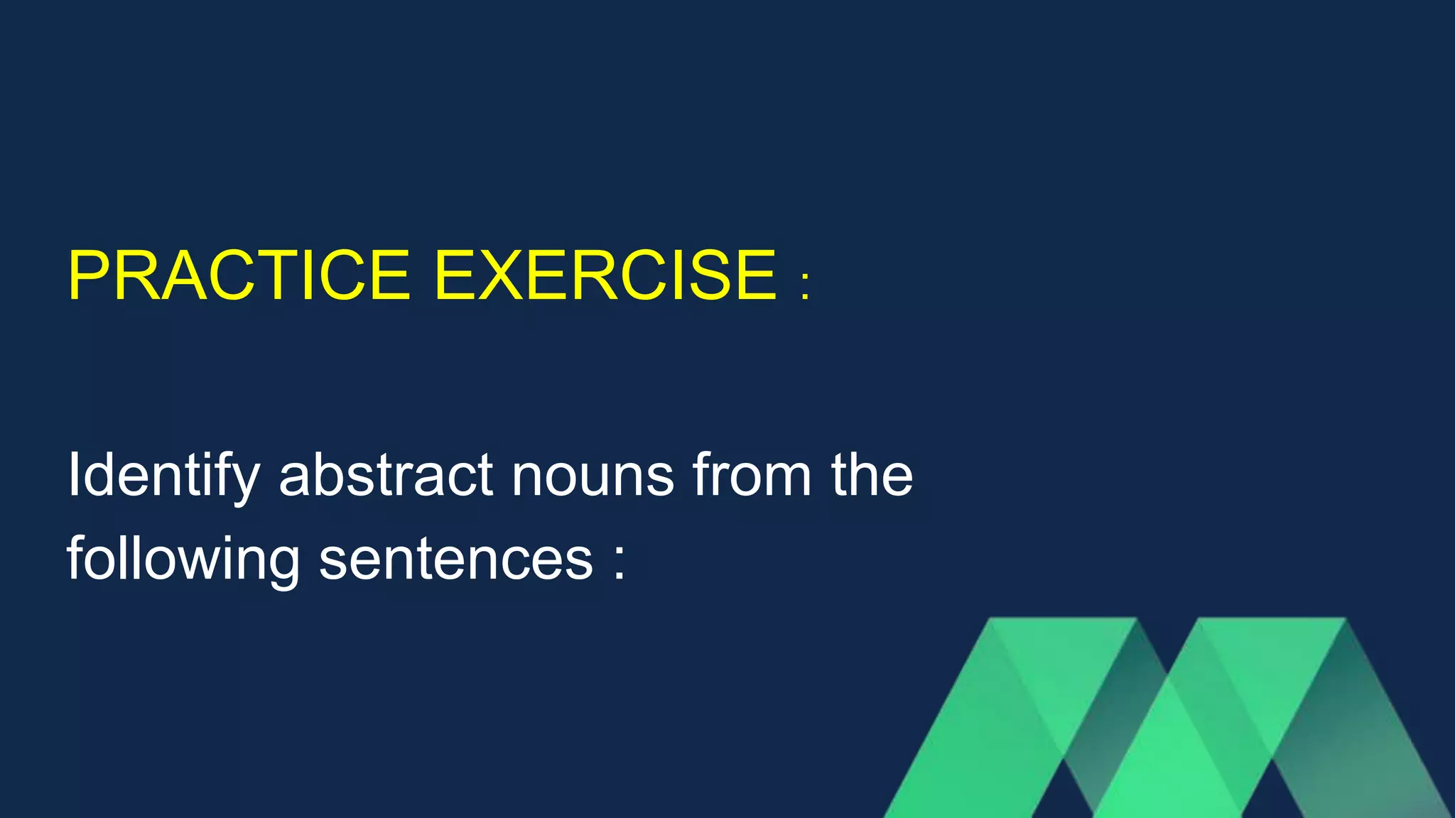 Types of nouns part 3 -Abstract, concrete and collective noun | PPTX