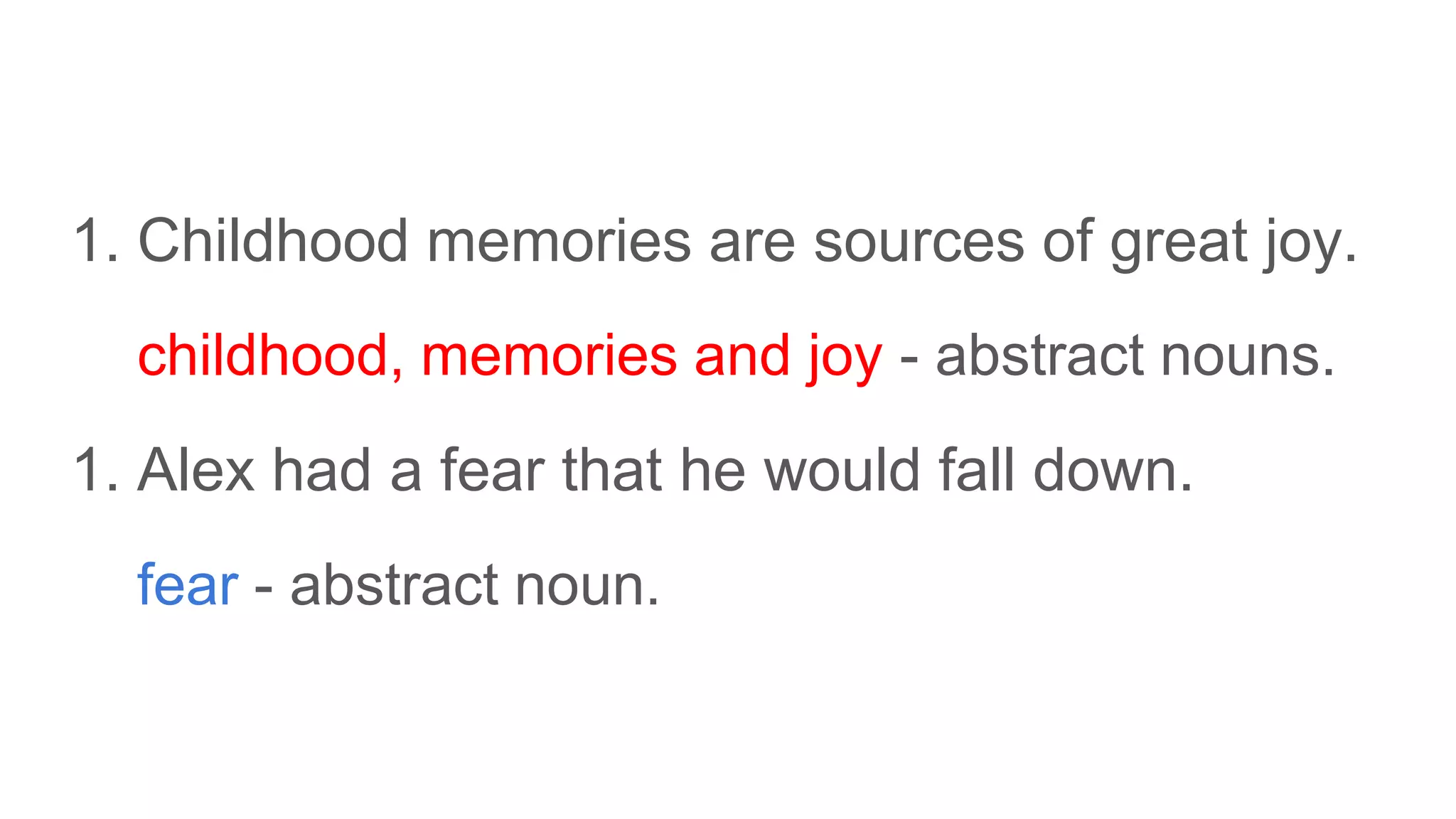 Types of nouns part 3 -Abstract, concrete and collective noun | PPTX