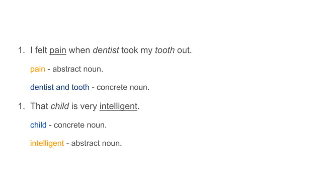 Types of nouns part 3 -Abstract, concrete and collective noun | PPTX