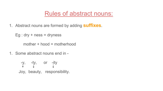 Types of nouns part 3 -Abstract, concrete and collective noun | PPTX