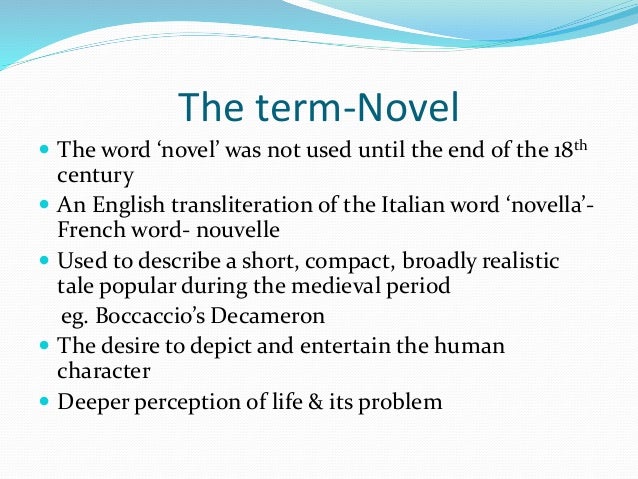types-of-novel