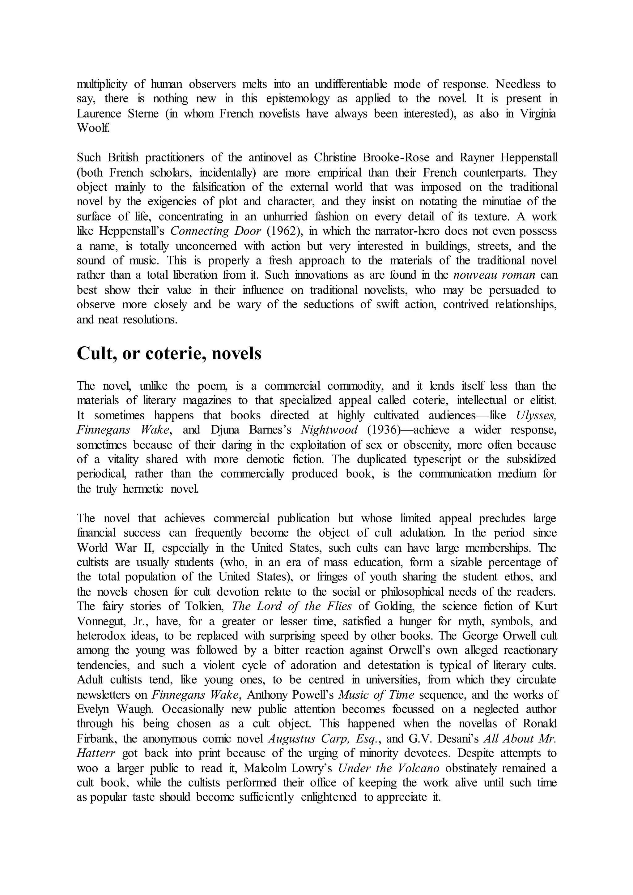 Types of novel | DOCX