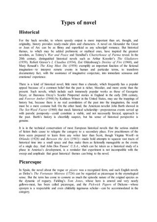 Types of novel | DOCX