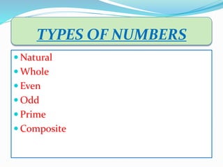 Types of numbers | PPTX