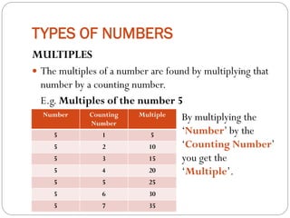 Numbers and Number Sense: Types of Numbers | PPT