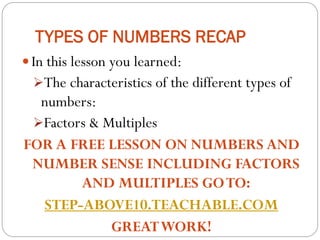 Numbers and Number Sense: Types of Numbers | PDF