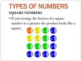 Types of Numbers: Square Numbers | PDF