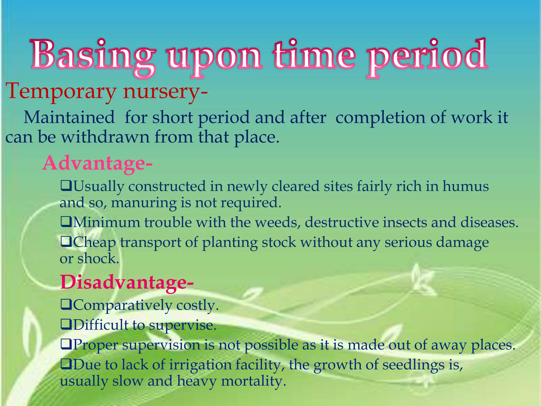 different Types of forest nursery | PPTX