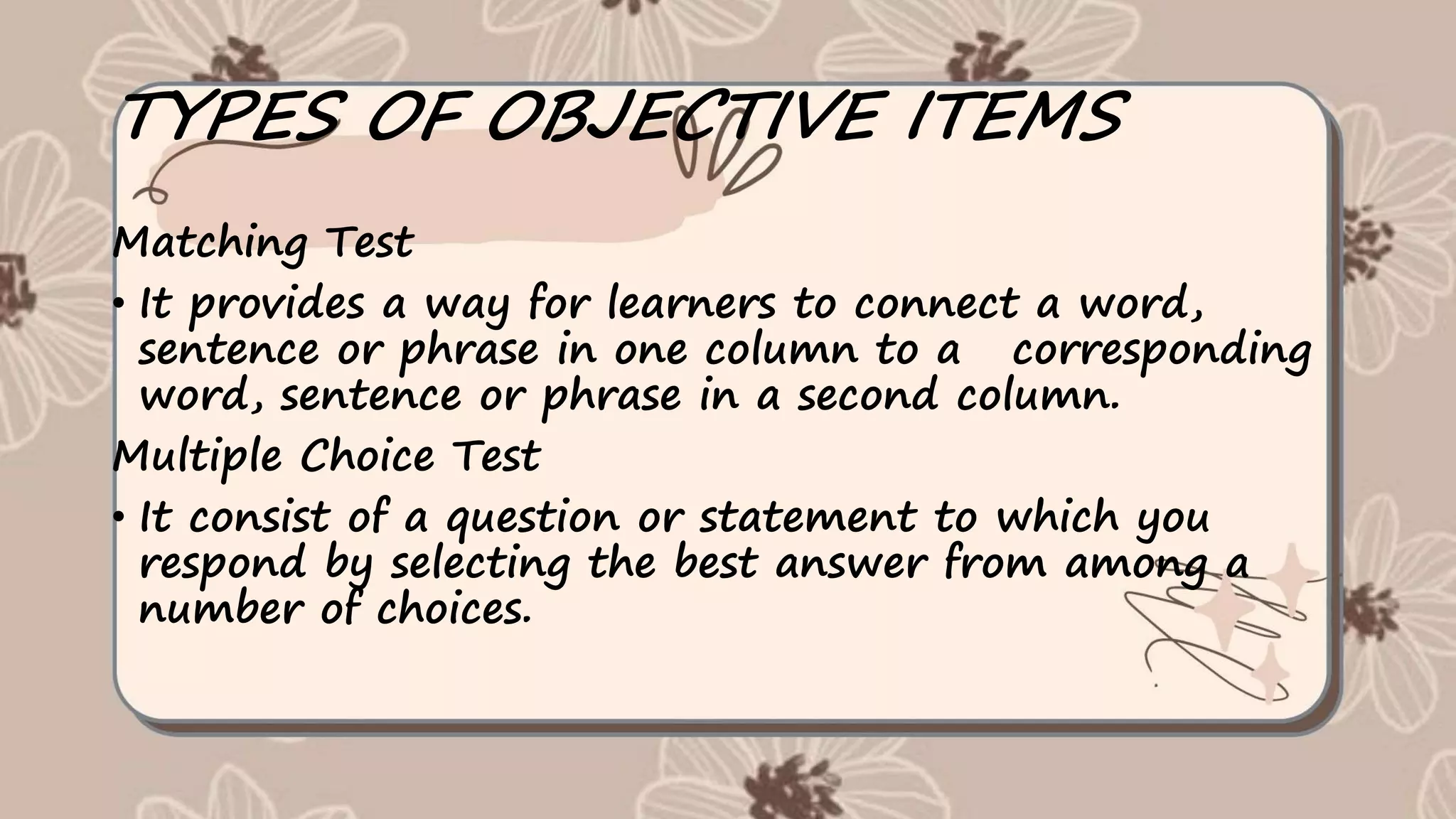 TYPES OF OBJECTIVE ITEMS.pptx