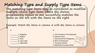 TYPES OF OBJECTIVE ITEMS.pptx